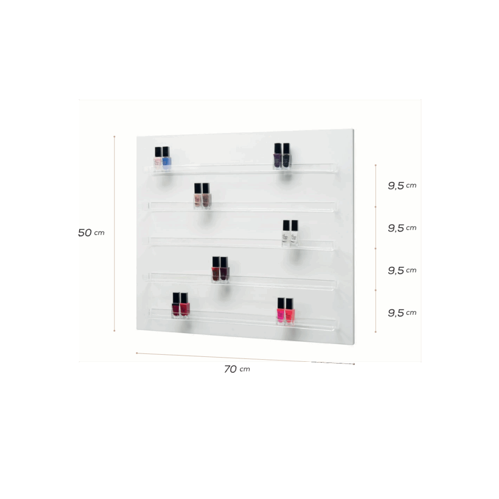 ESPOSITORE A MURO BIANCO CON 5 CONTENITORI PLEXIGLASS SPACE WALL ...