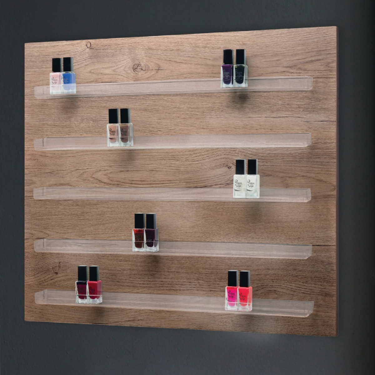 ESPOSITORE A MURO BIANCO CON 5 CONTENITORI PLEXIGLASS SPACE WALL ...